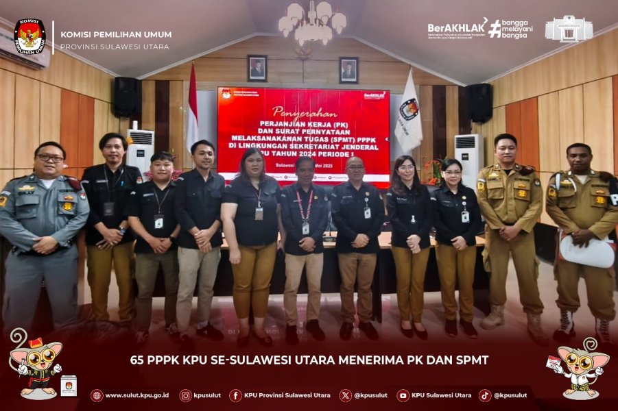 KPU Sulut Serahkan Perjanjian Kerja dan SPMT ke PPPK di Lingkungan ...